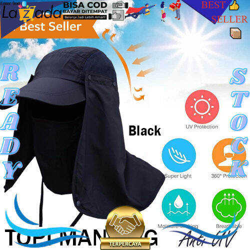 Topi Gunung Anti UV Pelindung Panas Matahari Mancing Outdoor Pria Laki ...