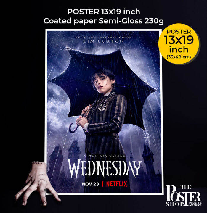 Wednesday Poster (TV series) ‎ โปสเตอร์ เวนส์เดย์ แอดดัมส์ Jenna Ortega ...