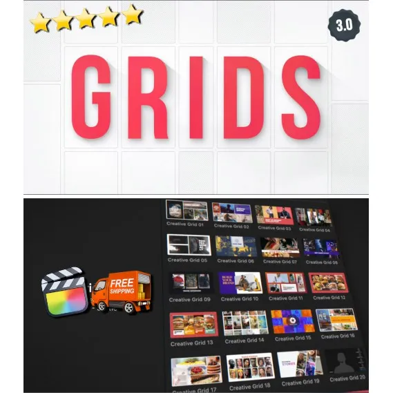 LenoFX Grids Add Multiple Split Screen Final Cut Pro X FCPX FCP M1 ...