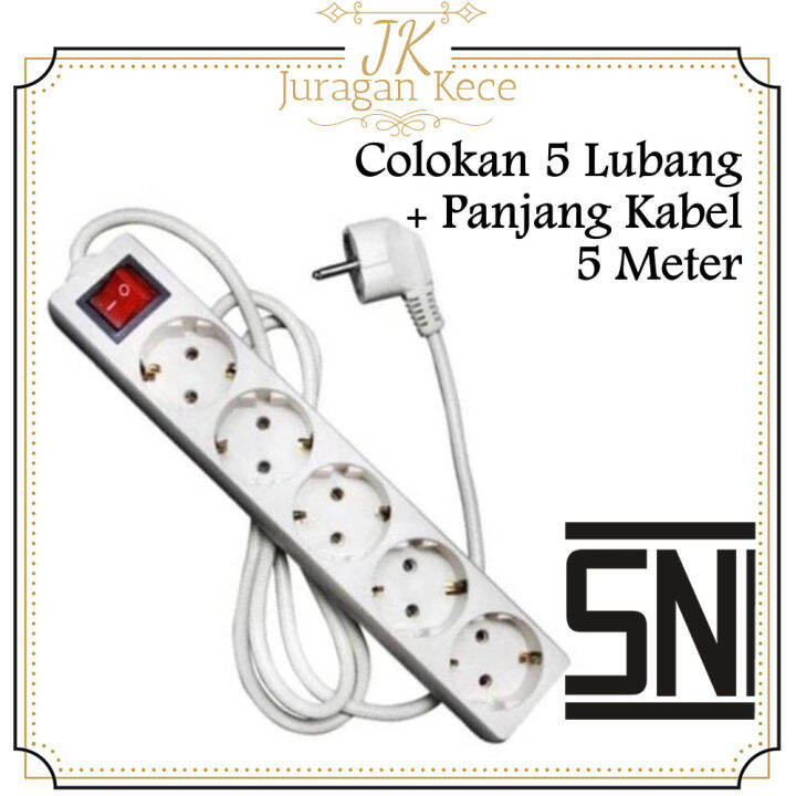JUKE Stop Kontak 5 Lubang SNI Original Colokan Cok Listrik Panjang ...