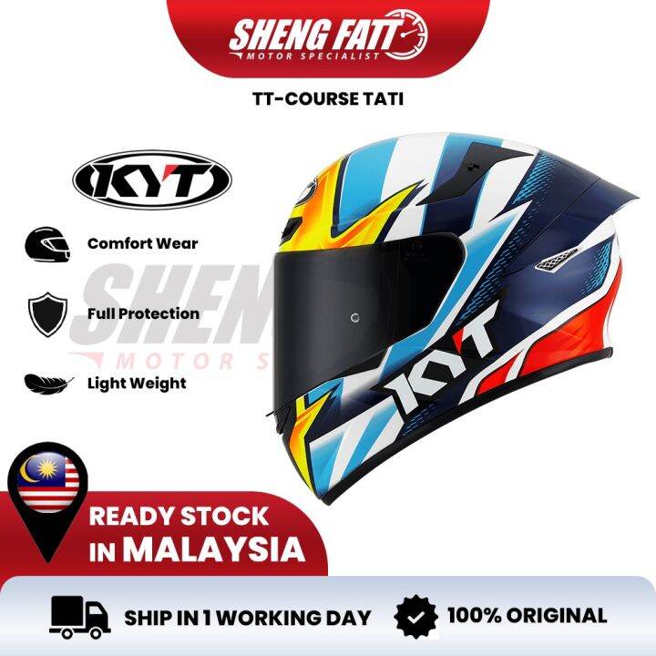 KYT TT Course Tati Helmet Motor Visor Topi Keledar Keselamatan Full ...