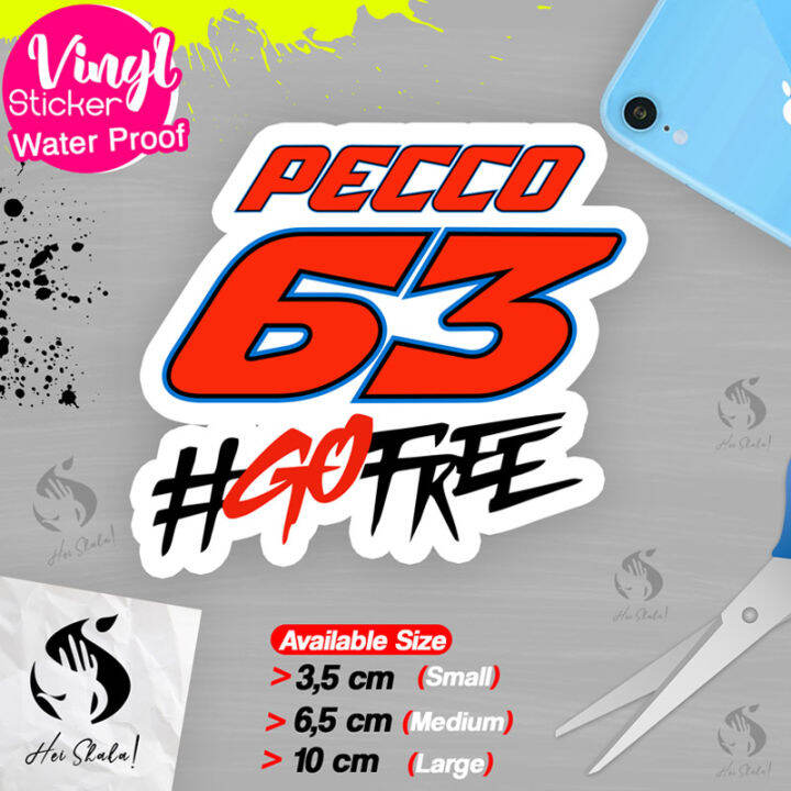 Stiker Francesco Bagnaia Sticker Ngabers Racing Anti Air Bahan Vinyl ...