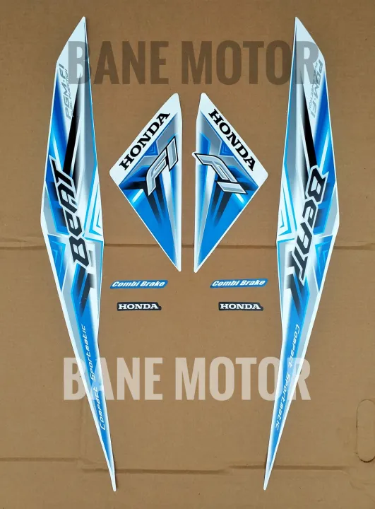 stiker motor Honda Beat putih biru - stiker body Honda Beat FI 2015 ...