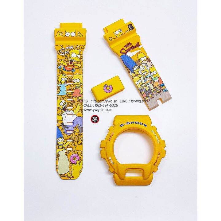 กรอบสาย G-SHOCK แท้ สีเหลืองด้าน สกรีนลาย The Simpson ใส่ได้รับรุ่น GD ...
