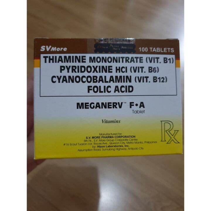 Meganerv FA Tablet Vitamins Box of 100pcs♕ | Lazada PH