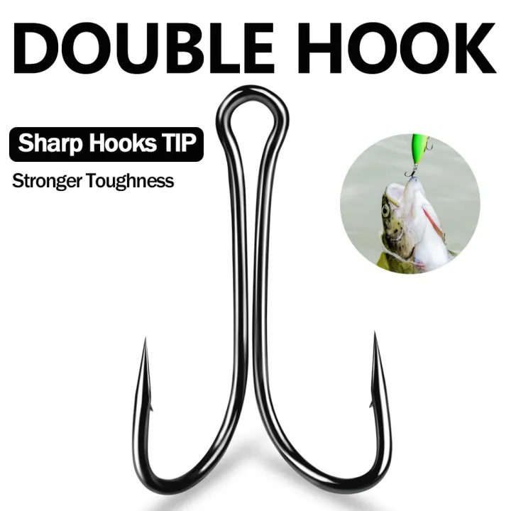 Potenr 50ชิ้น/แพ็ค Double Hook Luya Hook With Barb Anchor Hook Fishing ...