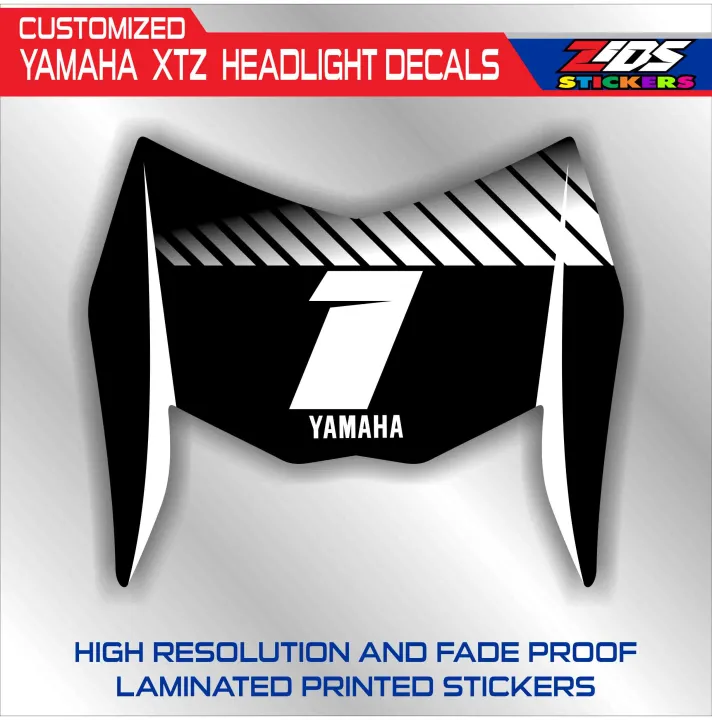 yamaha xtz headlight decals customized laminated printed and pre-cut ...