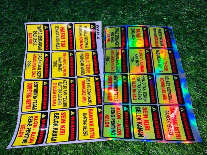 Stiker Kata-Kata Seri Warning Ukuran 24 cm x 15 cm | Lazada Indonesia