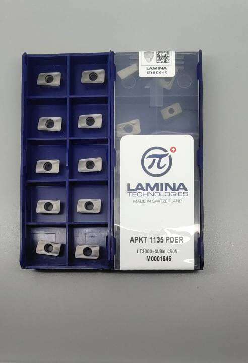 เม็ดมีด Insert LAMINA รุ่น APKT 1135 PDER LT3000-PVD 10ชิ้น/กล่อง พร้อม ...