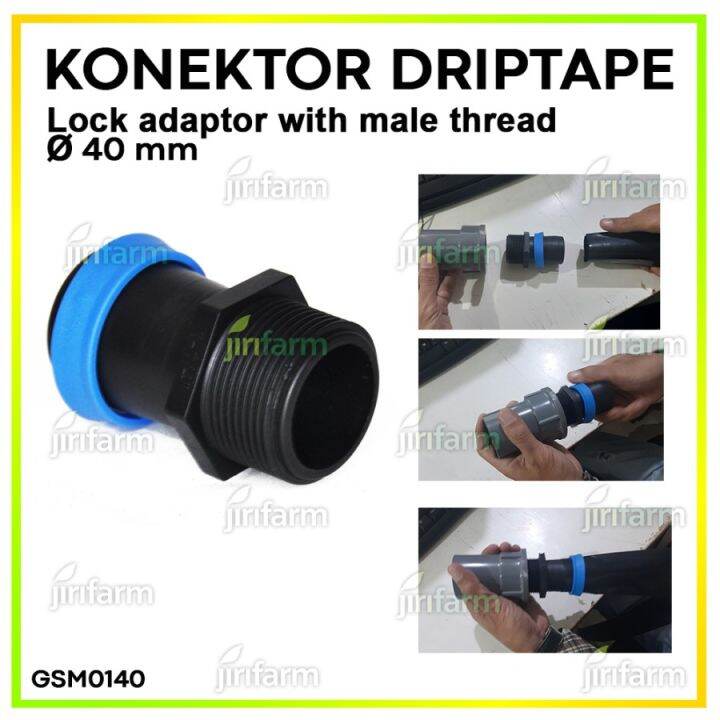 Konektor Selang Irigasi Ø 40 mm Lock Adaptor ke SDD pipa 1¼ inch ...