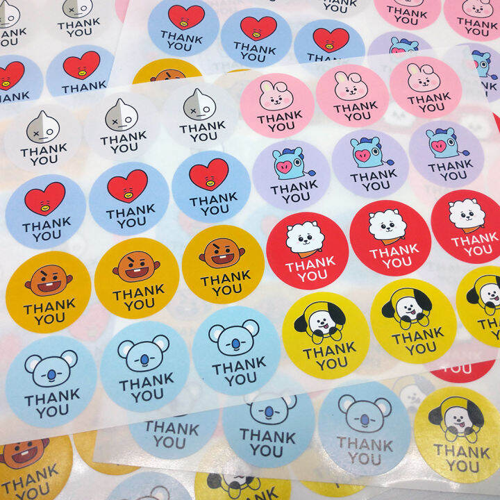 Stiker BT21 Label Thank You Sticker BT 21 Segel Tag Amplop Ucapan ...