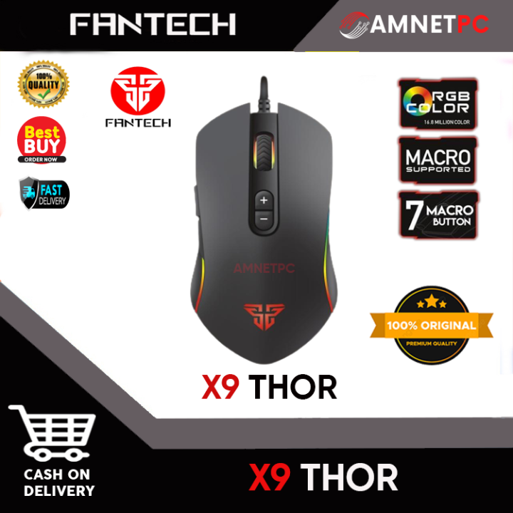 AMNETPC Fantech Mouse Thor X9 Wired Programmable RGB Macro Omron ...