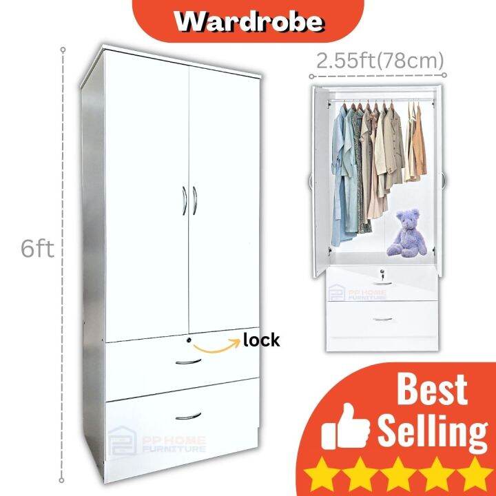 🎉𝟏𝟎.𝟏𝟎🎉[tinggi 6ft, lock laci] PP HOME Wardrobe | Almari Baju | Clothes ...