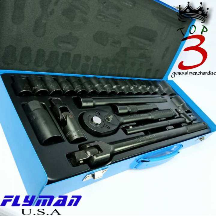 Flyman 24 Pcs. 1/2 Drive Socket Wrench Set 6 Points (Hex Type) | Lazada PH