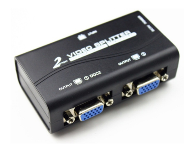 GreyMao 2 Port 1 to 2 Video Splitter VGA Splitter Portable 1 PC to 2 ...