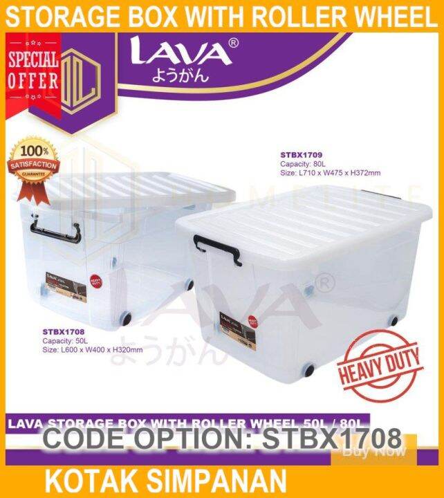Storage Box With Roller Wheel / Kotak Simpanan / - 50 / 80l - Stbx1708 ...