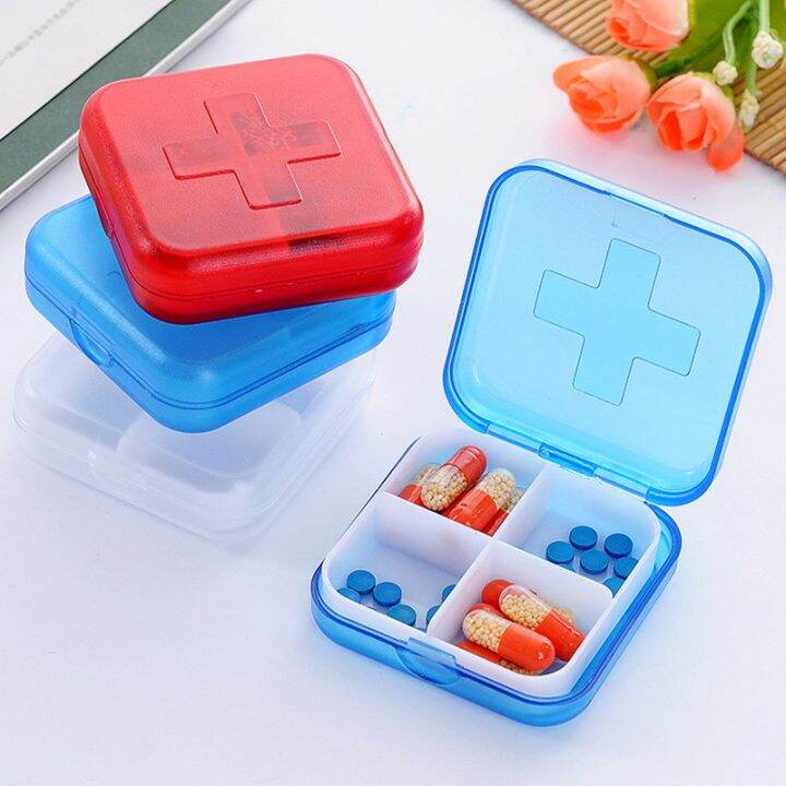 Pill Box Portable Detachable Medicine Double Layer Pill Orangizer Pill ...