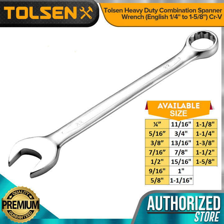 Tolsen Heavy Duty Combination Spanner Wrench (English 1/4" to 1-5/8 ...