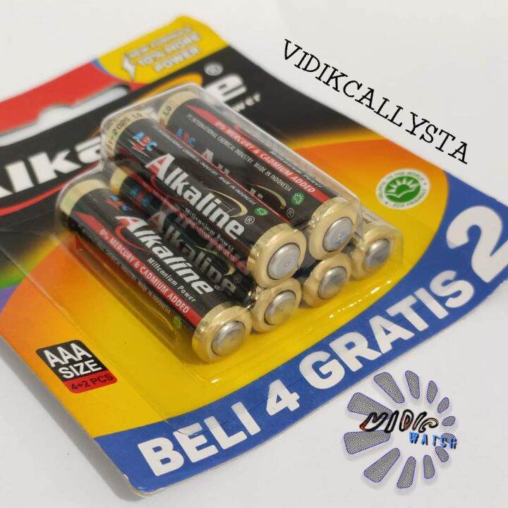 BATU BATTERY BATREI ORIGINAL ABC ALKALINE AAA A3 ISI 6PCS ABC A3 ...