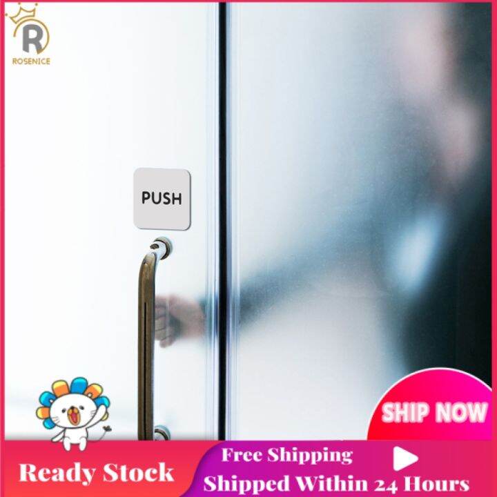 ROSENICE【HOT】 Glass Door Push Sign Pull The Office ers Plaque Business ...