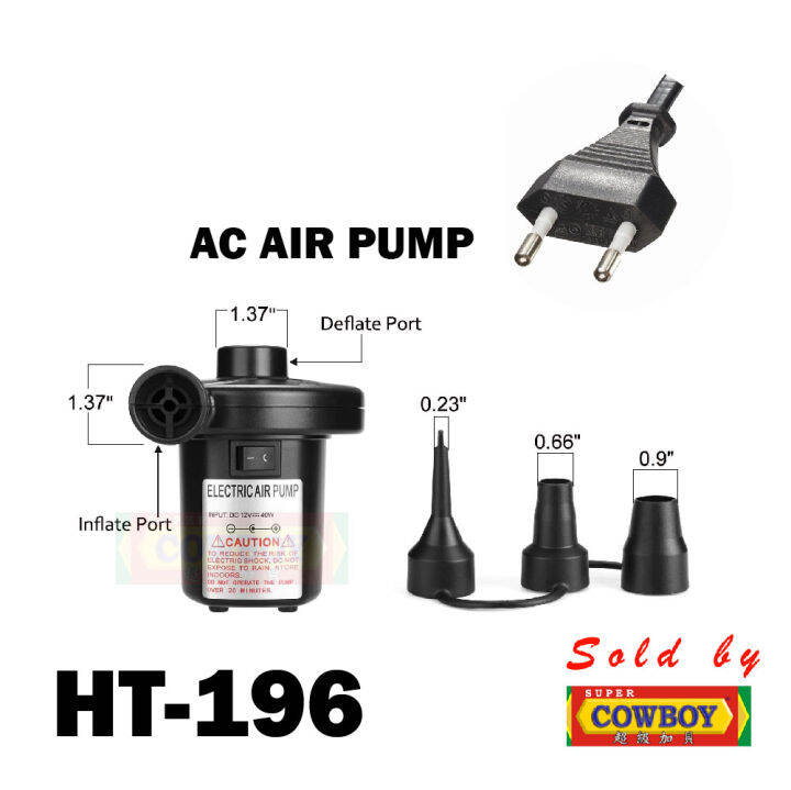Air Pump Portable Electric AC Air Inflation Pump Inflate Deflate for Bed Mattress HT-196 HT-196A ...