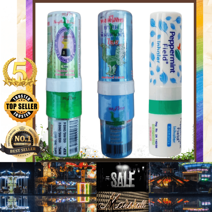 Authentic Hong Thai Tube Herb 2in1 Inhalers and PEPPERMINT FIELD ...