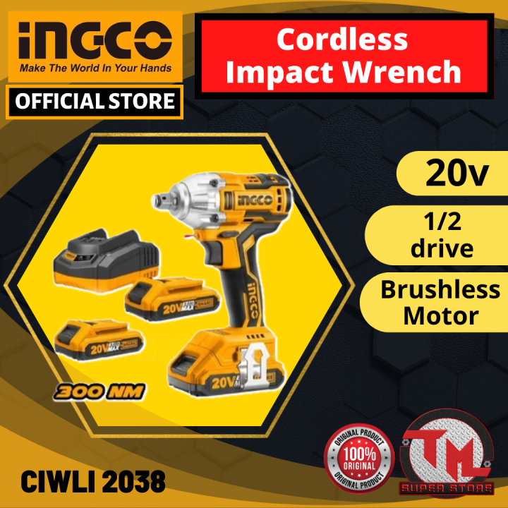 INGCO Cordless Impact Wrench 20V CIWLI2001 / CIWLI2038 • Tm ss | Lazada PH