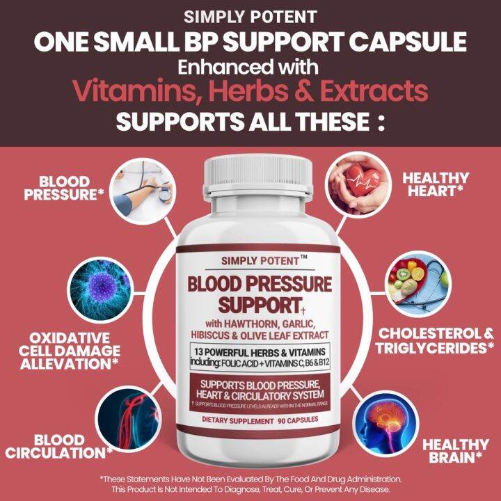 Simply Potent Blood Pressure Support, 90 Capsules | Lazada.co.th
