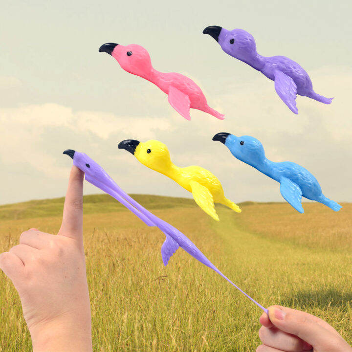 10pcs Cross Border Source Of Goods New TPR Toy Flamingo Launcher Finger ...