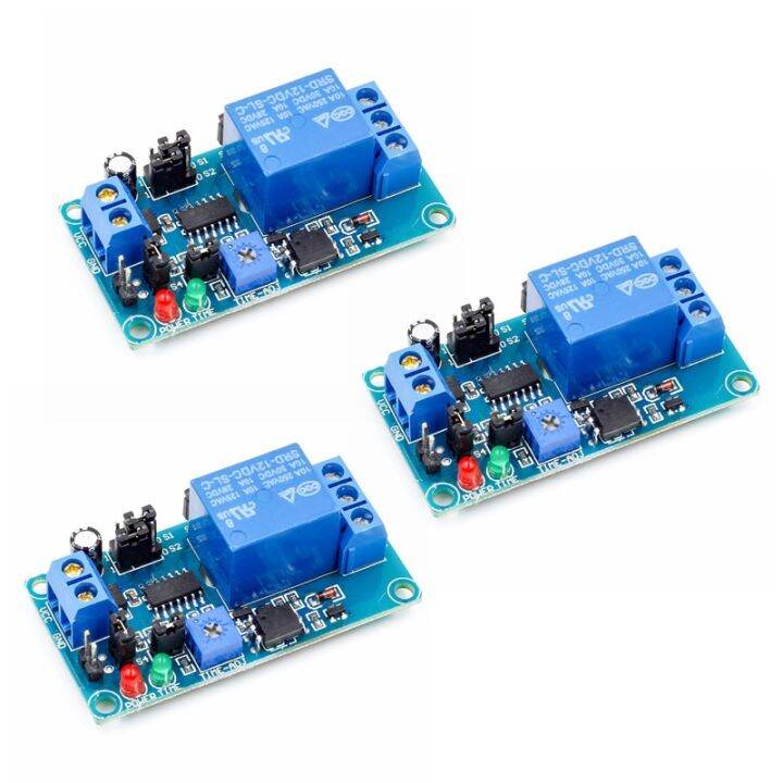 3X 12V DC Delay Relay Delay Turn on / Delay Turn Off Switch Module with ...