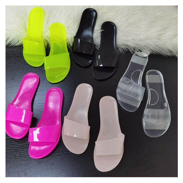 𝑳𝒂𝒆𝒊 𝒃𝒂𝒈&𝒔𝒉𝒐𝒆𝒔👠 รองเท้าแตะ พื้นยางเจลลี่ 6 สี | Lazada.co.th