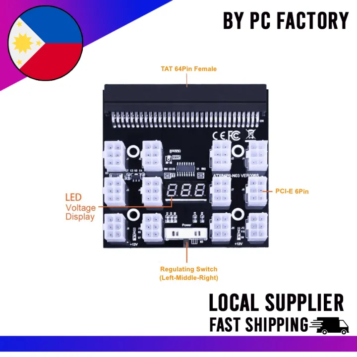 Black Breakout Board 12 Port 6Pin Connector LED Display 12V Power ...
