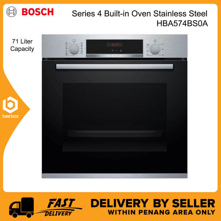 Bosch HBA574BS0A Series 4 Built-in Oven, 71L, 60cm, Stainless steel ...