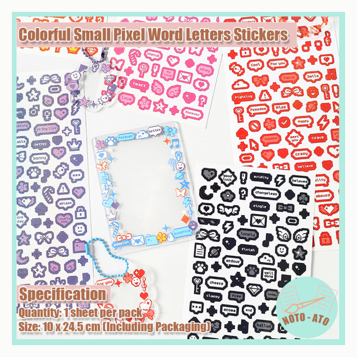 Colorful Small Pixel Word Letters Emoticon Deco Stickers | Lazada PH