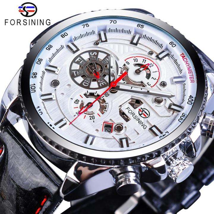 Forsining automatic watch black fashion racing men's mechanical watch ...