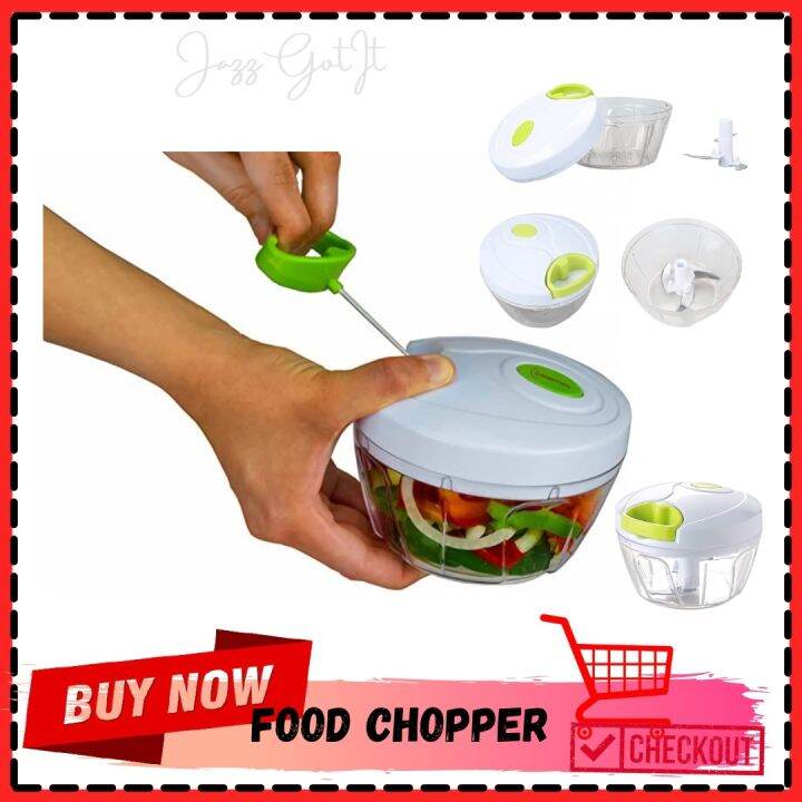 JazzGotIT New SPEEDY CHOPPER Hand-Powered Portable Food Processor ...