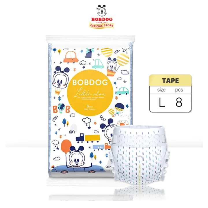 Bobdog Baby Disposable Diapers Little artist L8/XL8pcs | Lazada