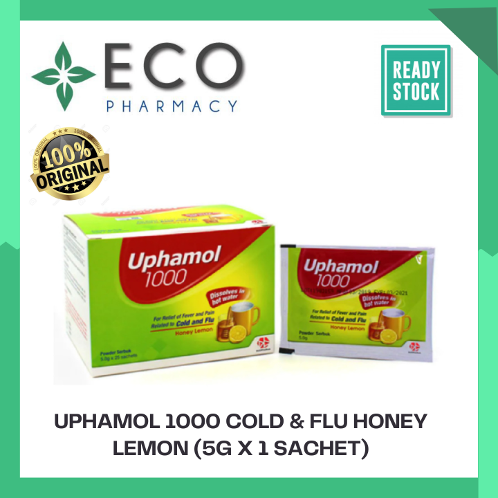 Duopharma Uphamol 1000 (Paracetamol 1000mg) Honey Lemon Powder 1 packet ...