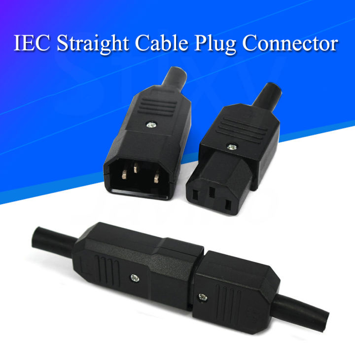 16A 250V IEC Straight Cable Plug Connector C13 C14 Female Male Plug ...