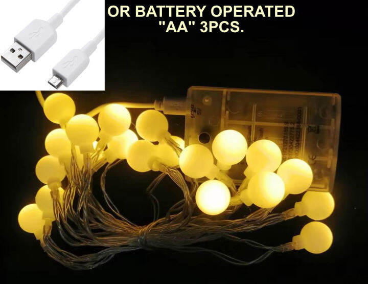 20 LED Globe String Lights, Ball Christmas Lights, Indoor/Outdoor ...