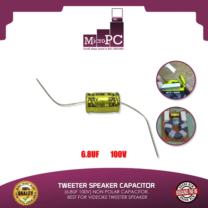 TWEETER SPEAKER CAPACITOR (6.8UF 100V), NON POLAR CAPACITOR, BEST FOR ...