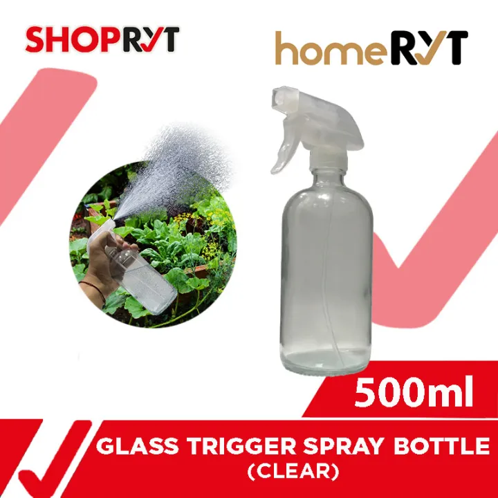 Glass Trigger Spray Bottle Clear 500ml | Glass Bottle Refillable for ...