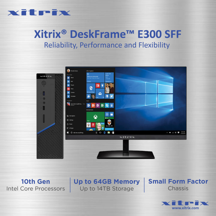 Xitrix DeskFrame E300SFF Core i5 Desktop Computer with 24inch 75Hz Pro ...
