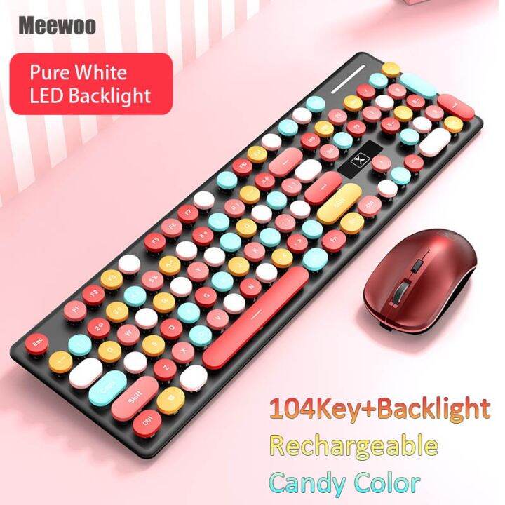 ⊿Candy Mix Color 2.4G Wireless Keyboard + Mouse Comb for Computer ...