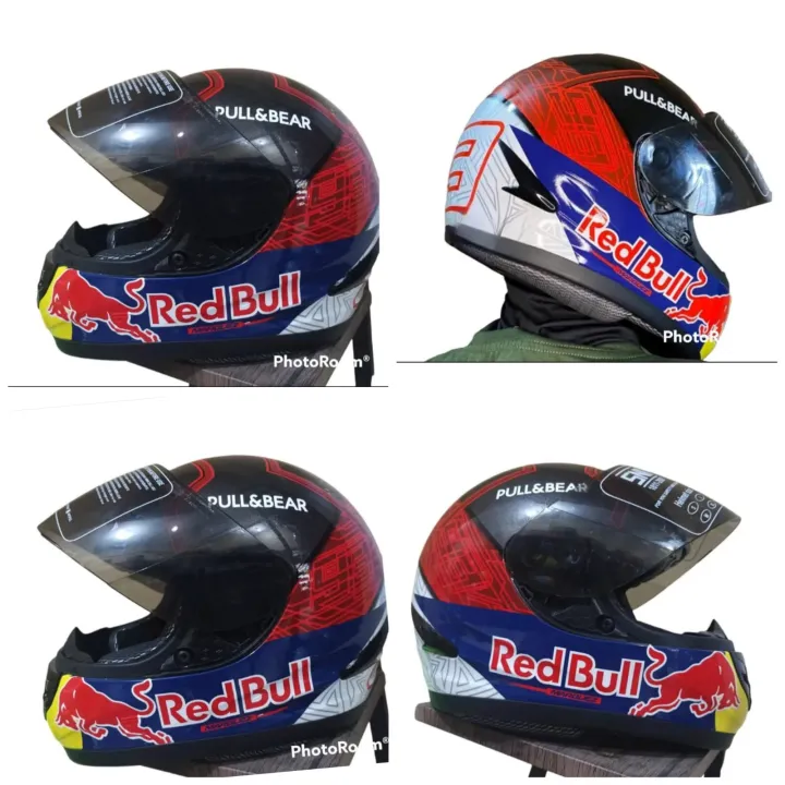 HELM FULL FACE MURAH KBR MOTIF RED BULS-BUKAN KYT R10 RC7 K2RIDER ...