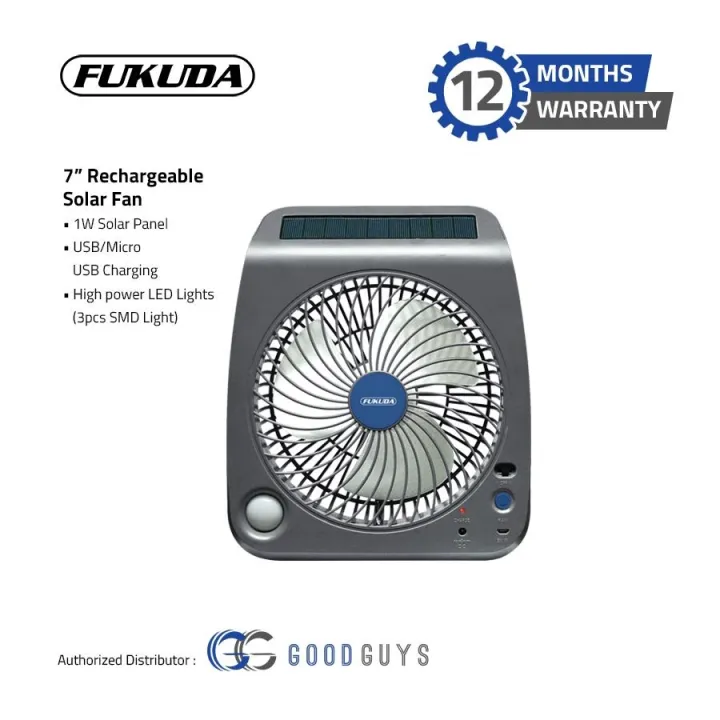 Fukuda Portable Electric Fan Rechargeable Box Fan 7 Inches Cooling ...
