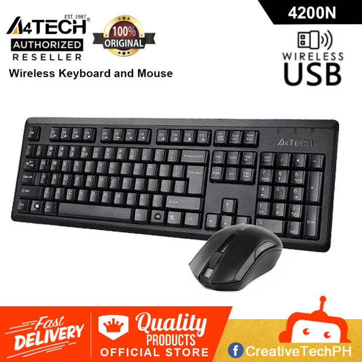 A4Tech 4200N V-Track GR92 + G3-200N, Wireless Keyboard and Mouse Combo Kit | Lazada PH
