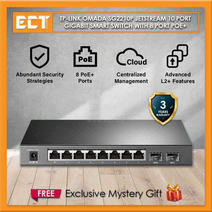 TP-Link Omada SG2210P JetStream 10 Port Gigabit Smart Switch With 8 ...