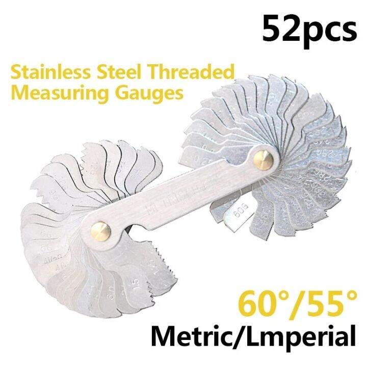 52-in-1 Stainless Steel Thread Cap Gauge 60 degree Metric Screw Pitch ...