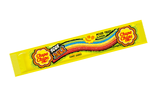 CHUPA CHUPS Sour Belt Chewy Mixed Fruit Jelly / Jeli Masam Rasa Aneka Buah 8gm | Lazada